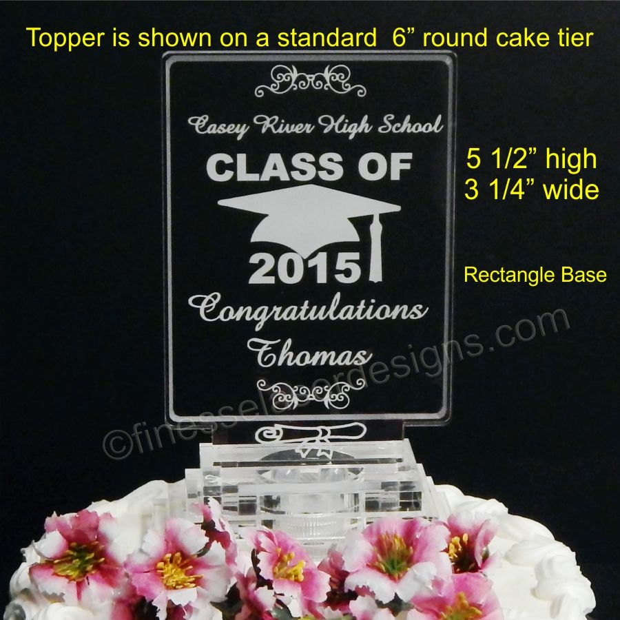 Personalized LED Graduation Cap & Scroll Acrylic Cake Topper - Etsy