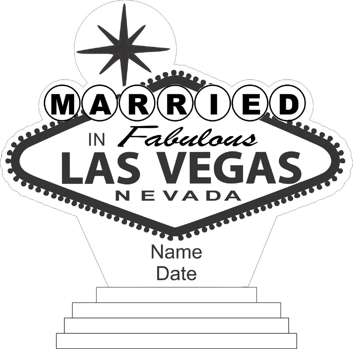 Personalized Las Vegas Sign LED Acrylic Wedding Anniversary - Etsy