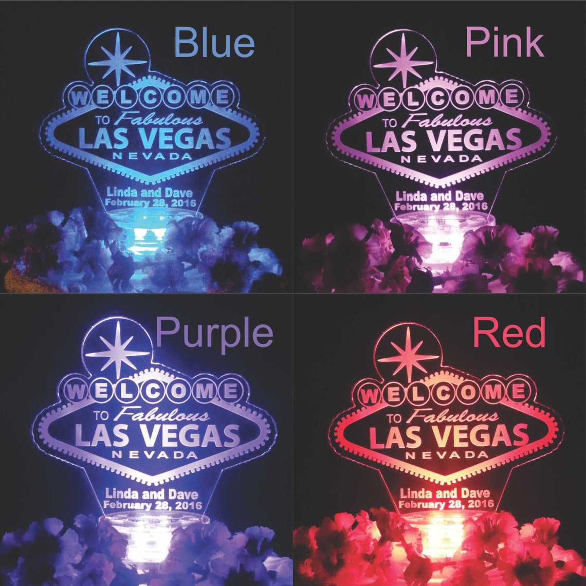 Personalized Las Vegas Sign LED Acrylic Wedding Anniversary - Etsy