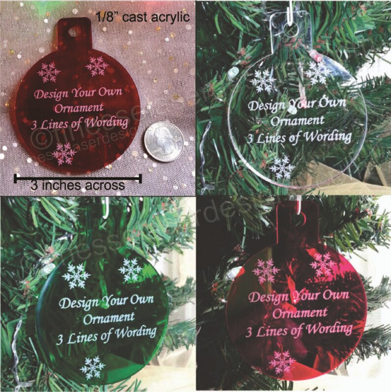Personalized Design Your Own Words Christmas Ornament Custom Engraved ...