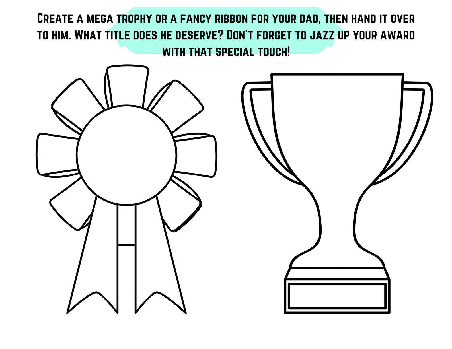 Father’s Day Digital Work Sheets Printables - Etsy