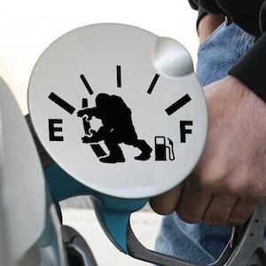 Bigfoot Empty Gas Tank Car Decal, Funny Car Decal, Syfi Laptop Decal ...