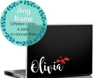 Custom Lettered Name W/ Star, Name Car Decal, Name Sticker, Laptop ...