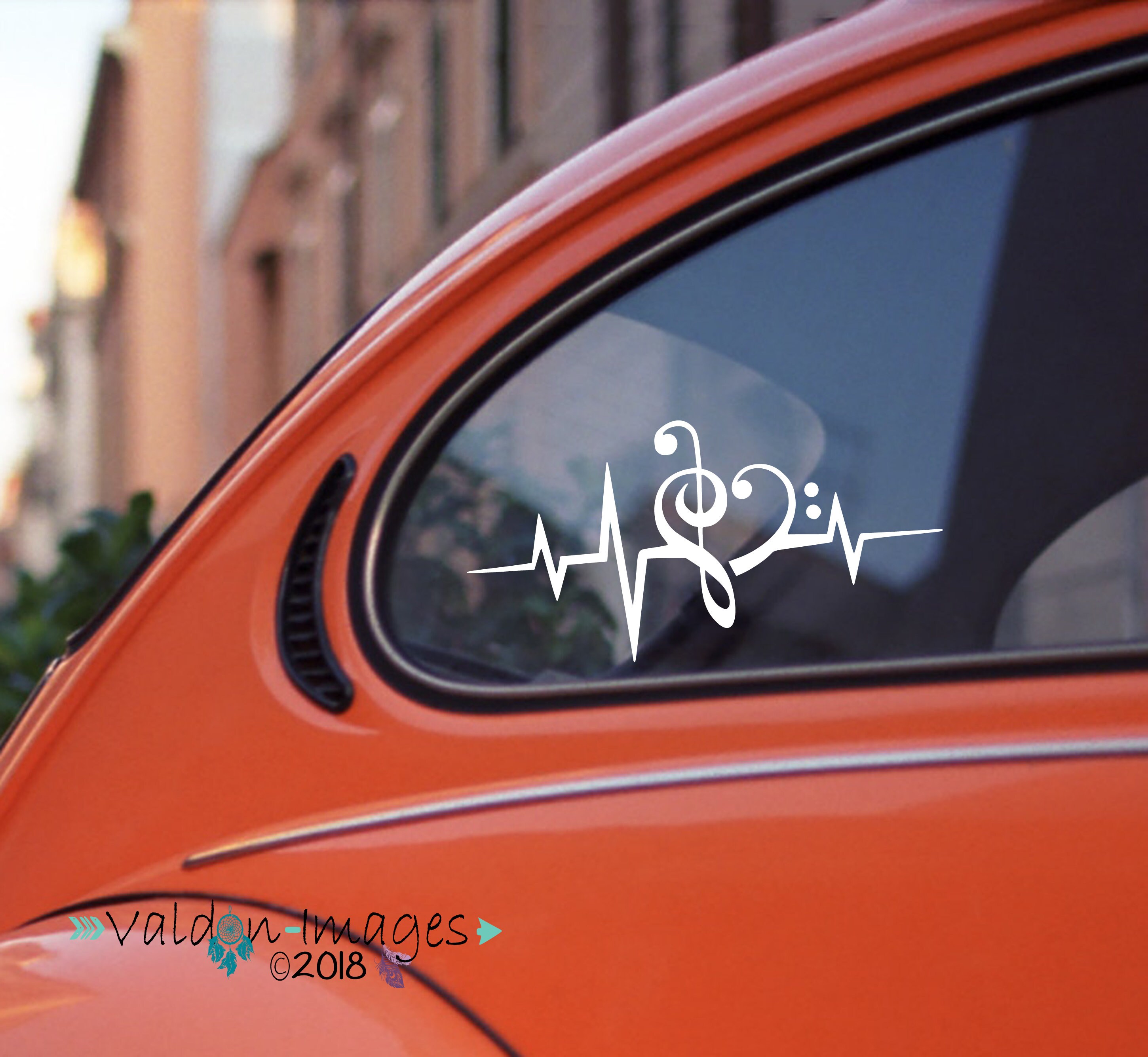 Heartbeat Music Note Decal, Heartbeat Car Decal, Music Gift Ideas ...