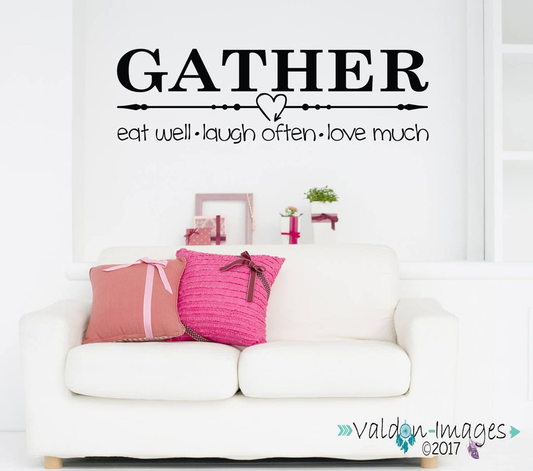 Gather Quote Country Kitchen Wall Decal, Farmhouse Gift Ideas, Dinning ...
