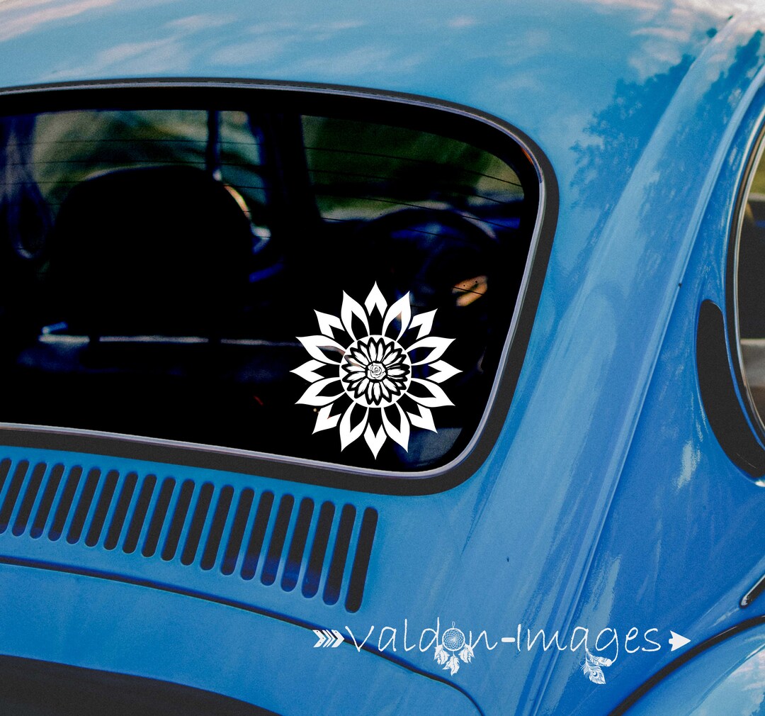 Flower Inside Flower Car Decal, Laptop Sticker, Car Decal for Women ...