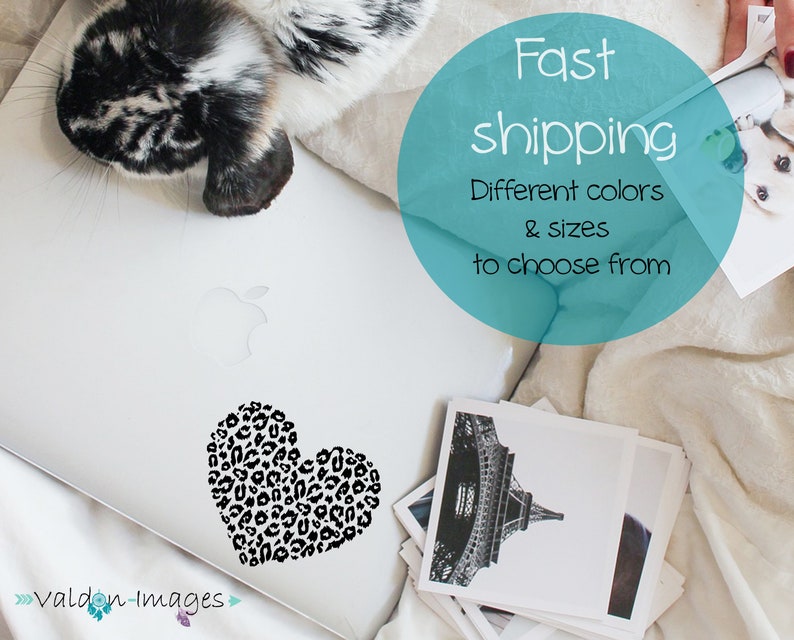 Leopard Print Heart Car Decal for Women Laptop Decal Animal | Etsy