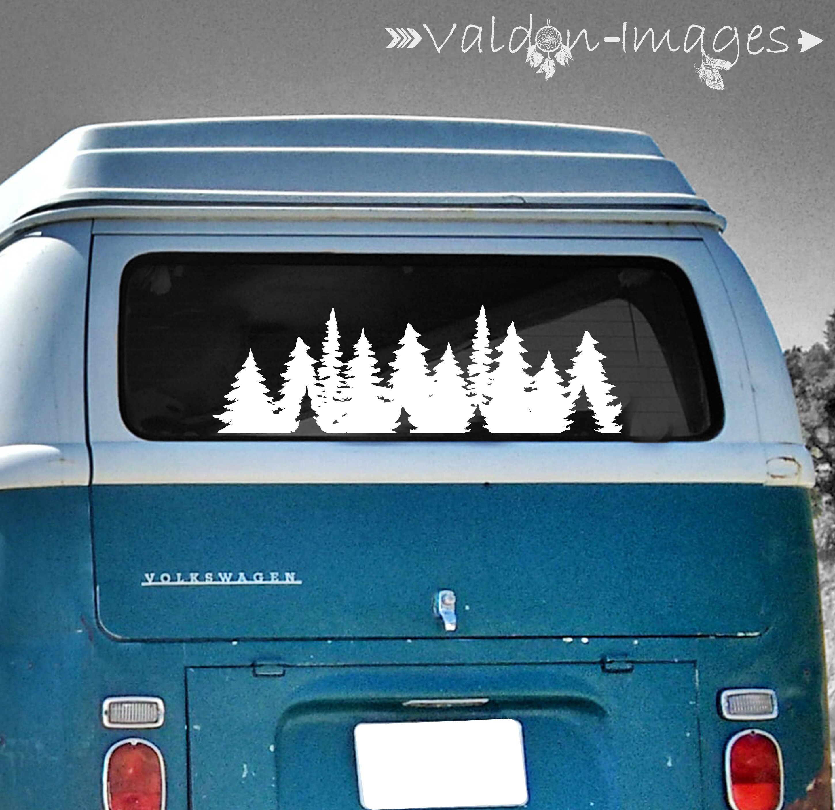 Treescape Hiking Car Decal, Mountain Travel Decal, Nature Laptop Decal ...