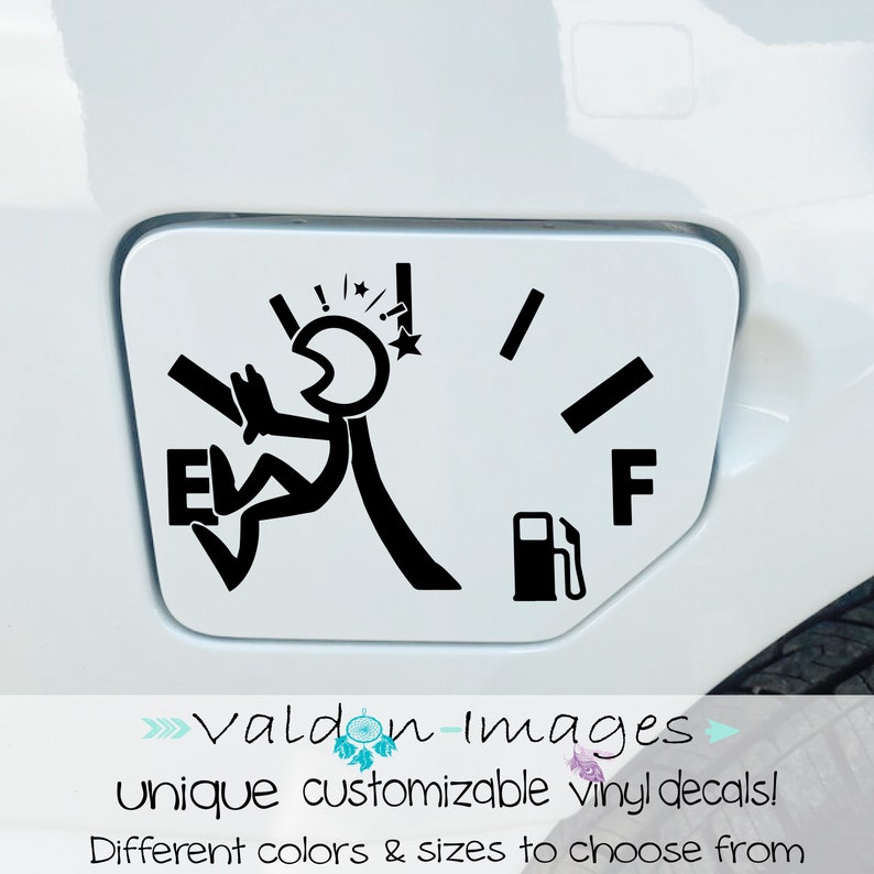 Angry Stick Figure Empty Gas Tank Car Decal Funny Car Decal - Etsy