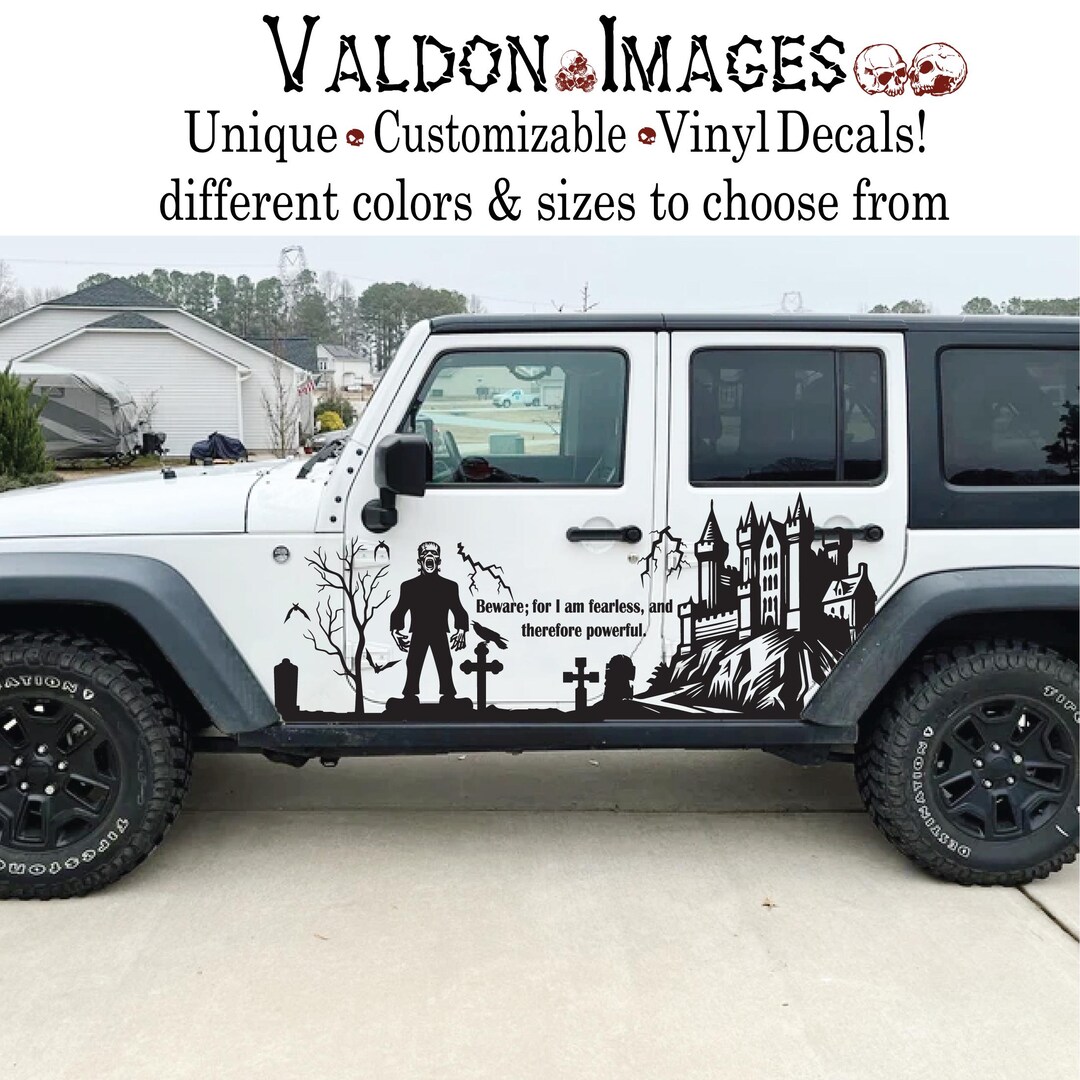 Frankenstein Castle Universal Body Car Decals, Full Side Vinyl Decal ...