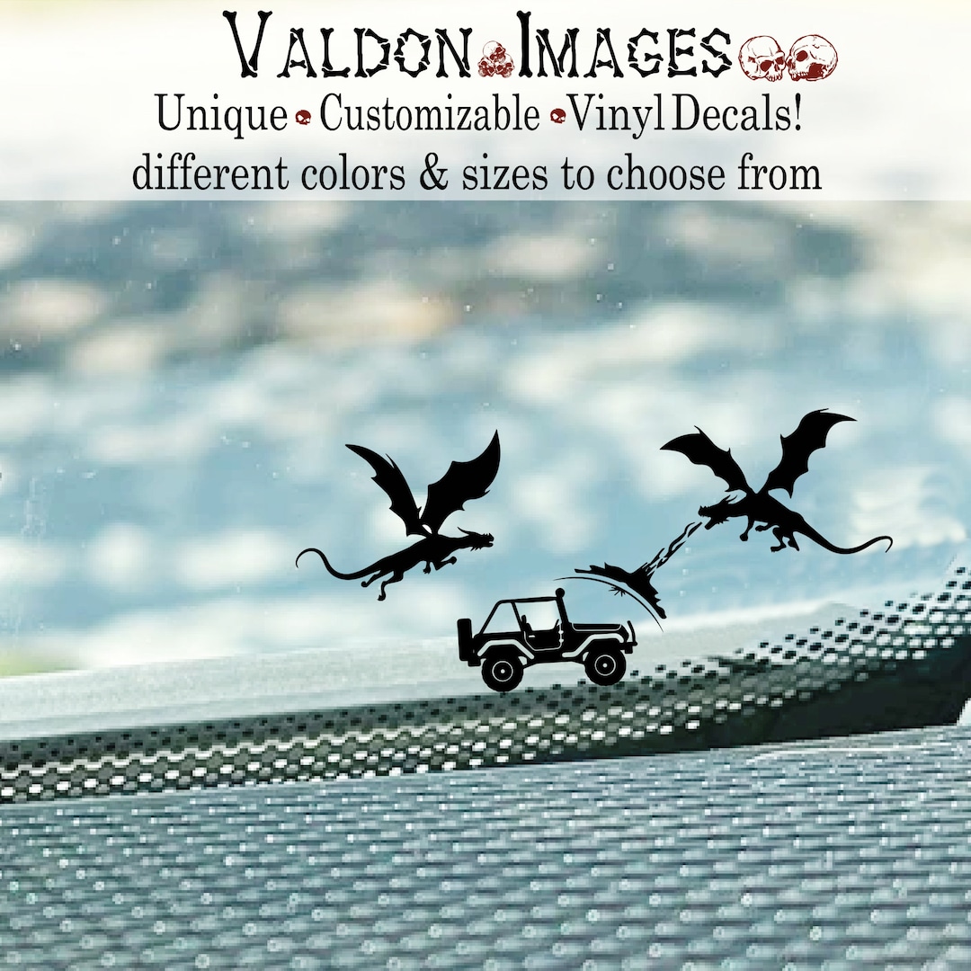 Dragon Flame Hidden Easter Egg Decal, Windshield Decal Sticker, Funny ...