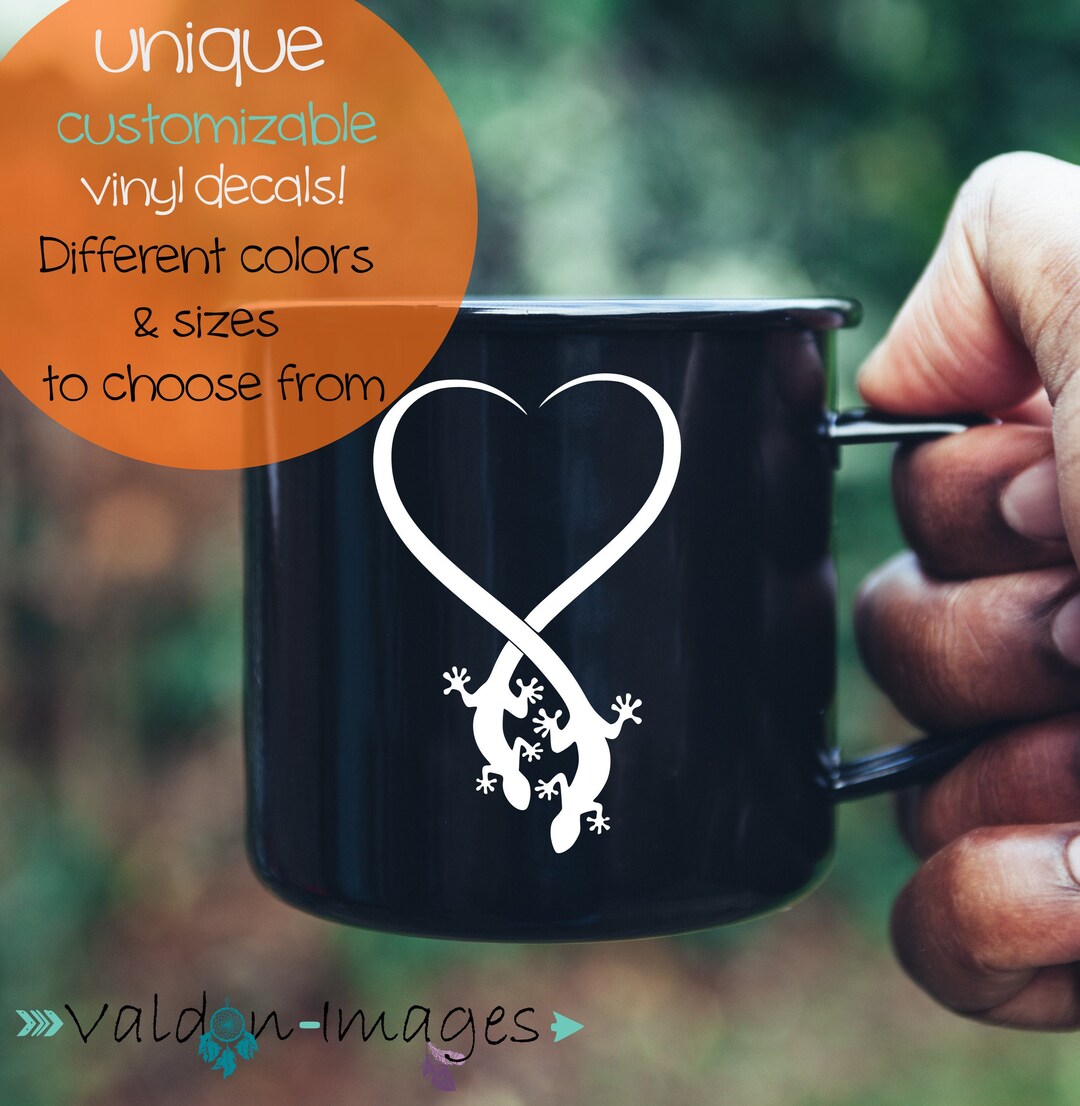 Gecko Heart Car Decal, Lizard Laptop Decal, Gecko Sticker, Vinyl Decal ...