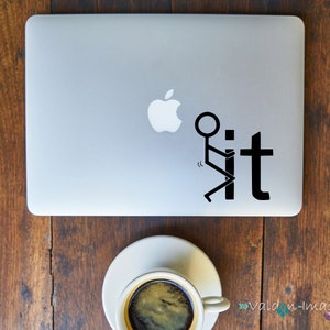 F It Stick Figure Car Decal, Funny Car Decal, Womens Car Decal, Graphic ...