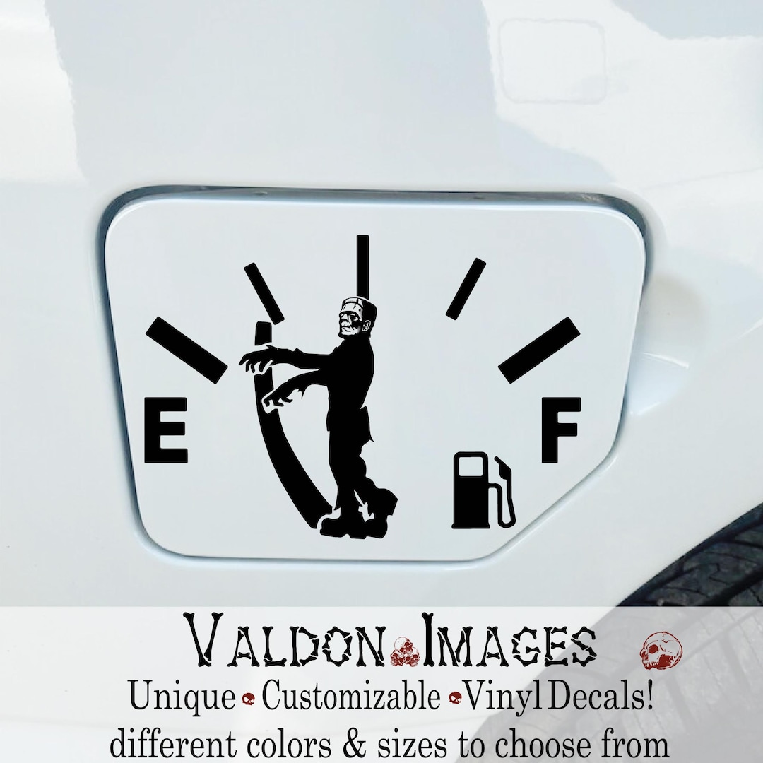 Frankenstein Empty Gas Tank Car Decal, Halloween Vinyl Sticker, Spooky ...