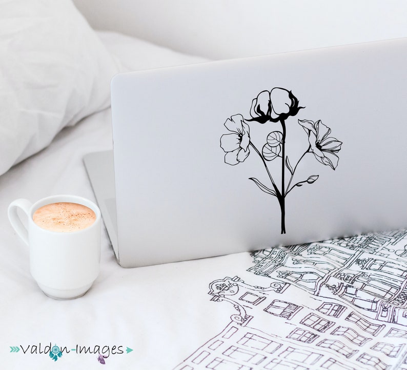 Floral Bouquet Decal Wild Flower Car Decal Laptop Sticker - Etsy