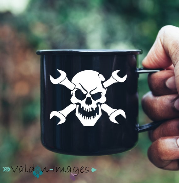 Mechanic skull car decal mechanic gifts laptop decal | Etsy