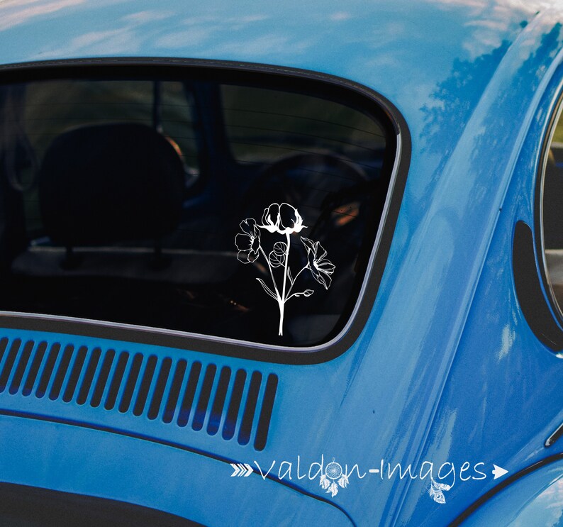 Floral Bouquet Decal Wild Flower Car Decal Laptop Sticker - Etsy