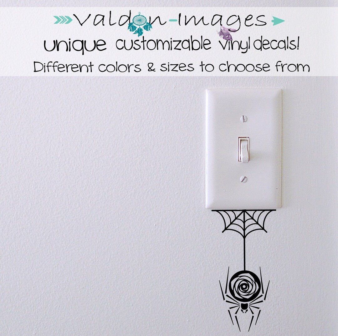 Rose Spider and Web Wall Decal, Halloween Wall Decal, Holiday Party ...