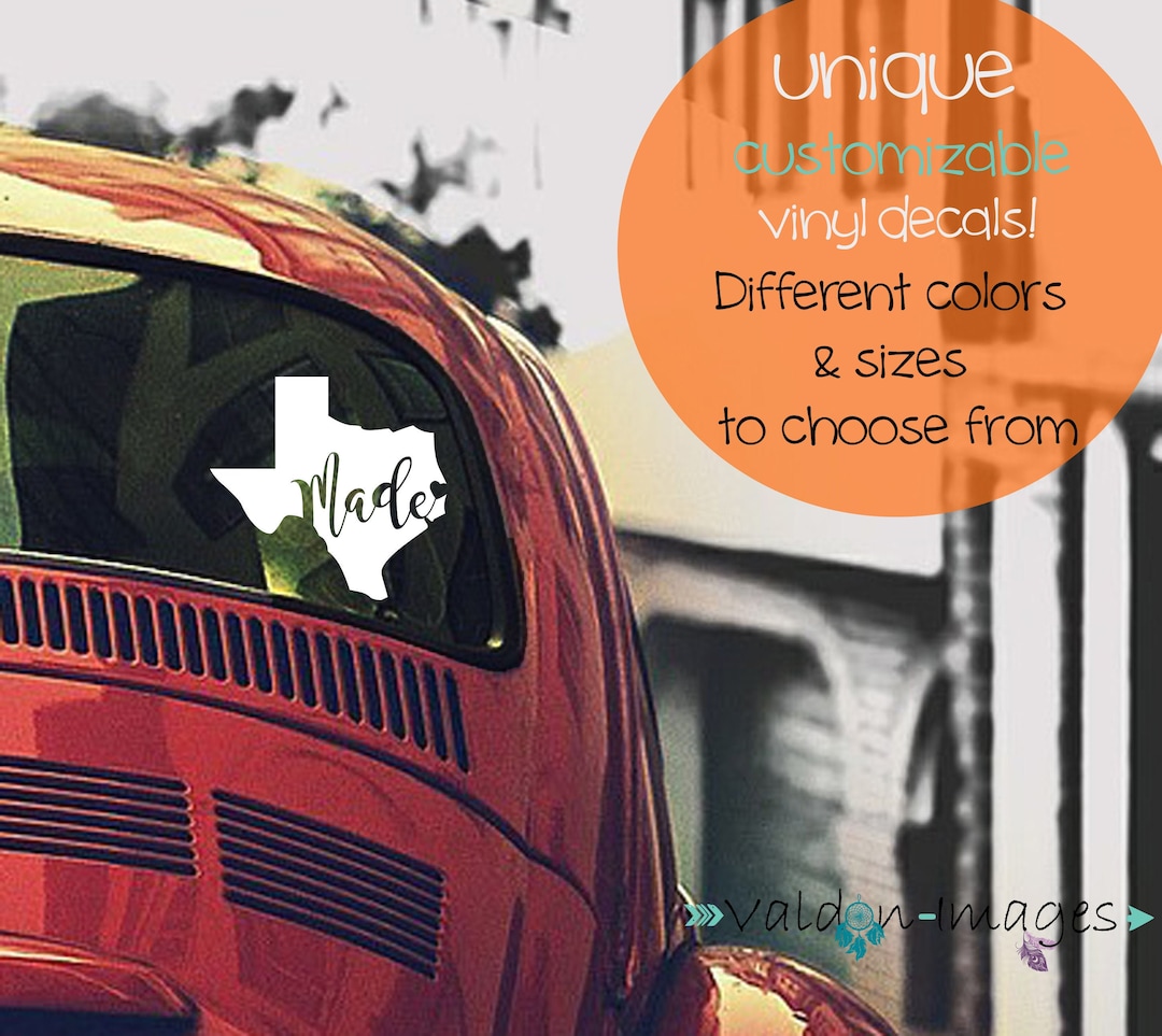 Texas Decal, Vinyl Decal, Car Window Decal, Texas Made Car Decal, Texas ...
