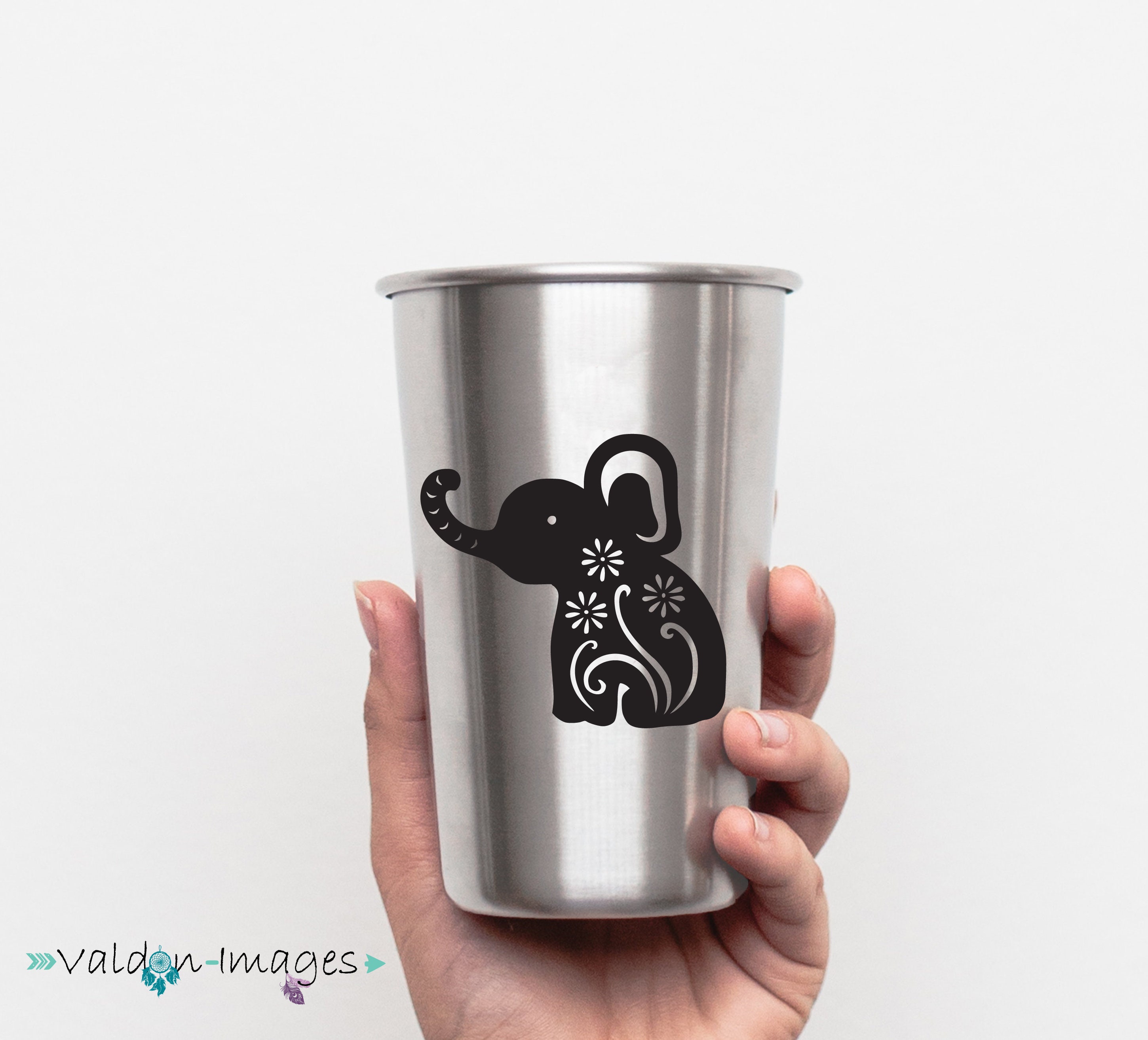 Daisy Elephant Car Decal Boho Laptop Sticker Car Decal for | Etsy