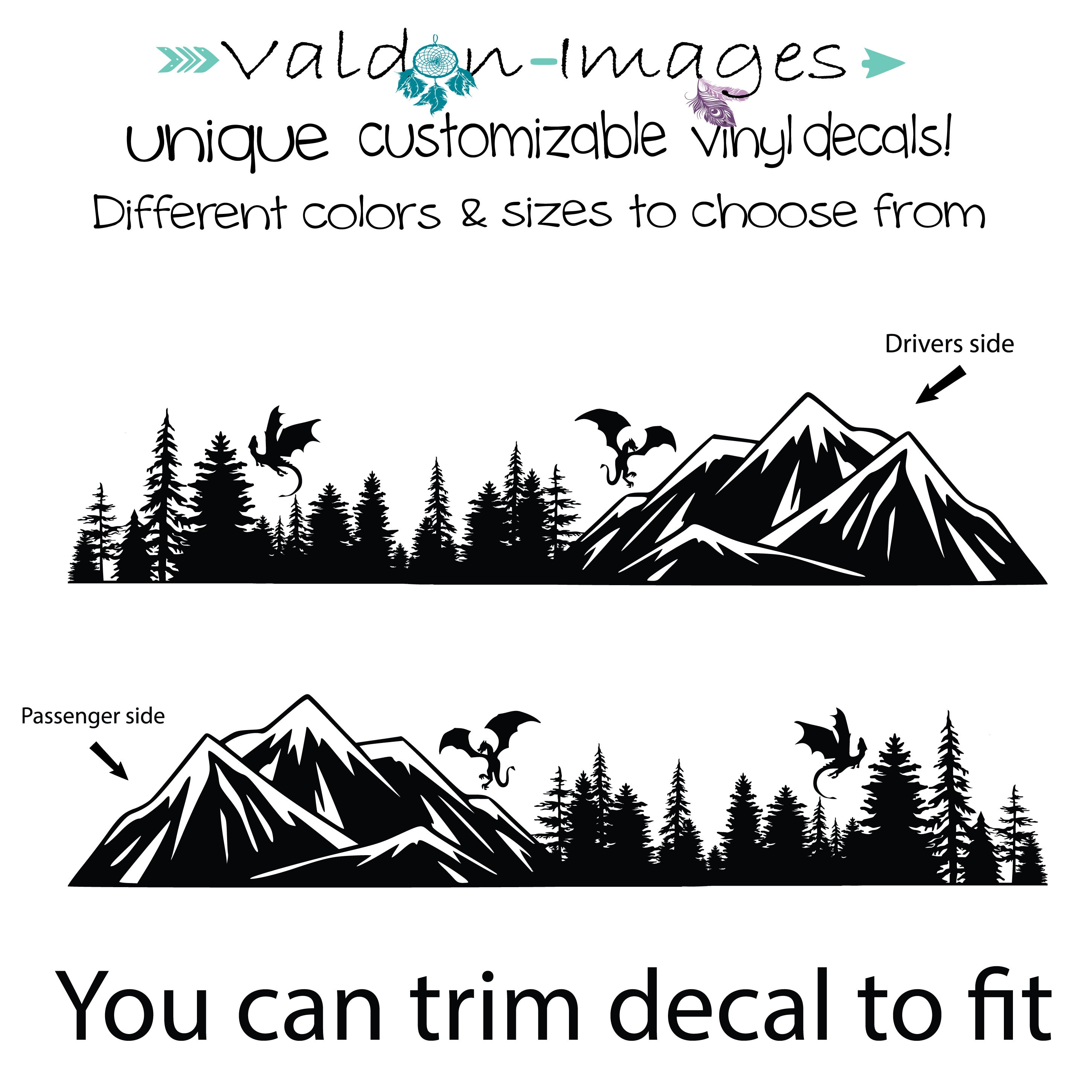 Dragon Forest Universal Full Body Car Decals, Full Side Vinyl Decal ...