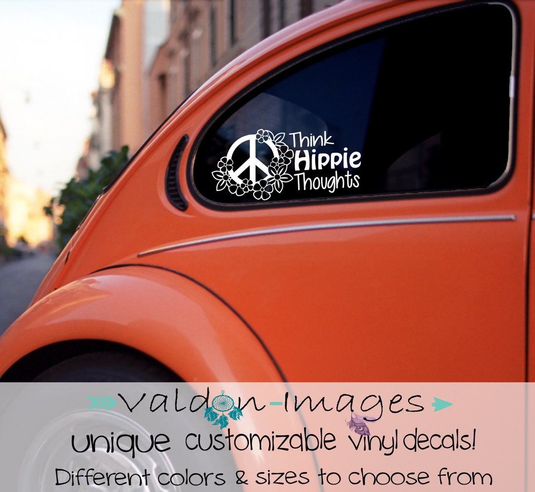 Peace Sign Laptop Decal, Hippie Car Decal for Women, Bohemian Auto ...
