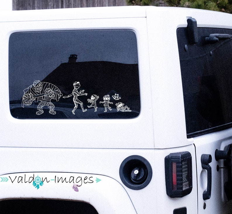 Mummy Monster Family Car Decal, Mummy Laptop Decal, Horror Movie ...