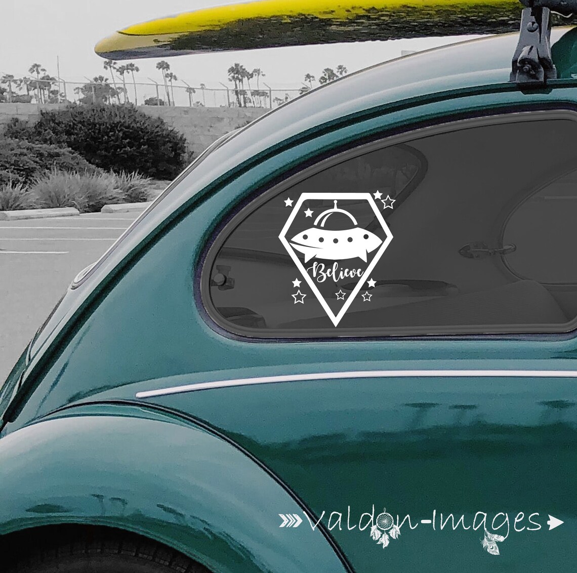 Spaceship Car Decal Alien Laptop Decal Spaceship Believe - Etsy