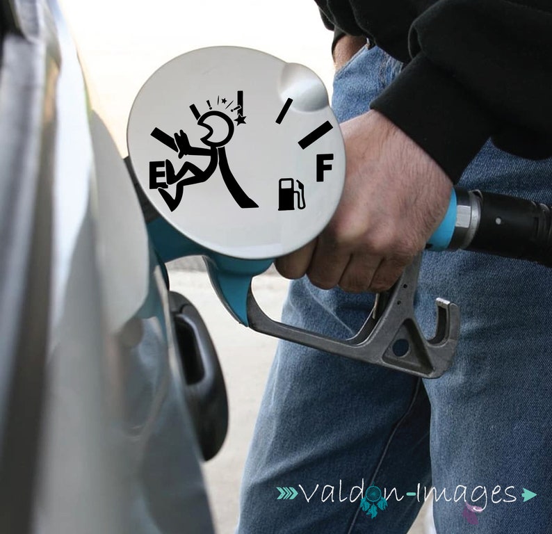 Angry Stick Figure Empty Gas Tank Car Decal Funny Car Decal - Etsy
