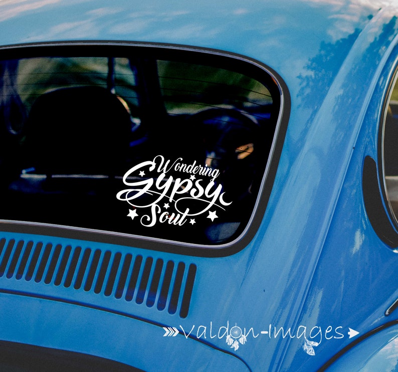 Gypsy car decal for women Moon and stars laptop decal | Etsy