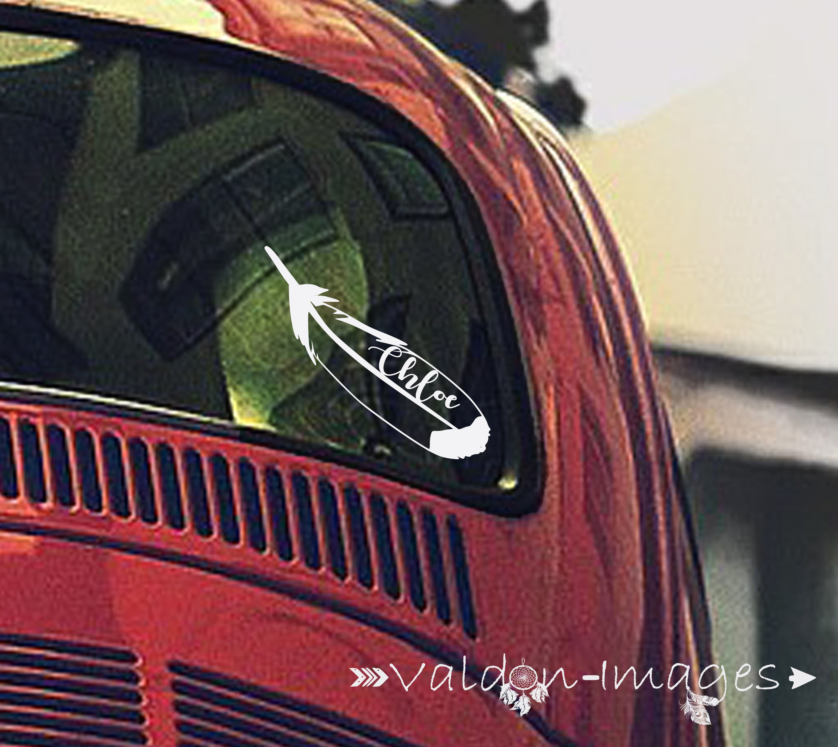 Custom Lettered Feather Name Car Decal, Name Sticker, Laptop Stickers ...