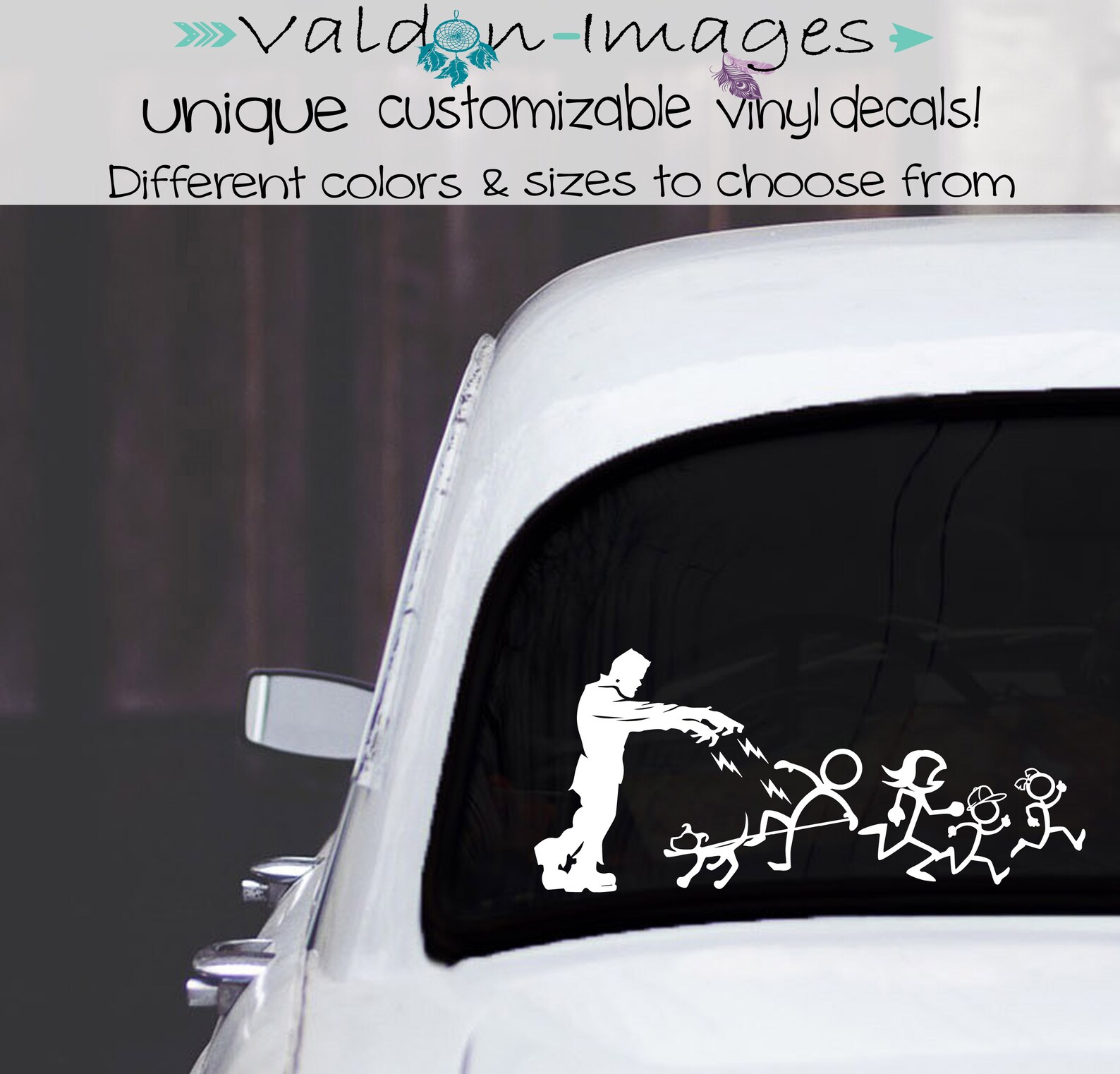 Frankenstein Chasing Stick Family Movie Monster Laptop Decal - Etsy