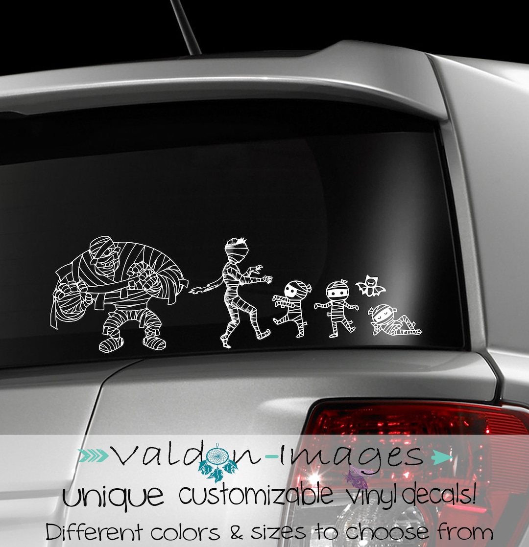 Mummy Monster Family Car Decal, Mummy Laptop Decal, Horror Movie ...