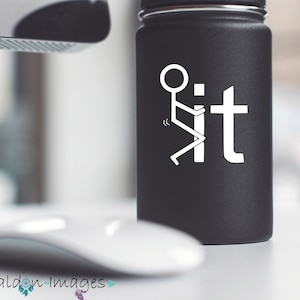 F It Stick Figure Car Decal, Funny Car Decal, Womens Car Decal, Graphic ...