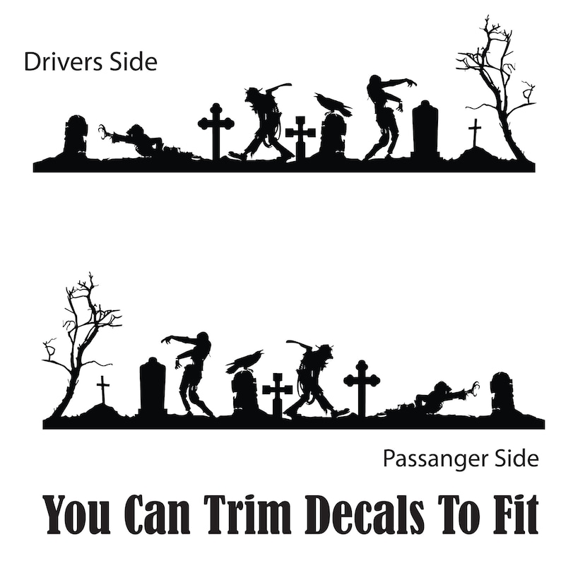 Zombie Walk Universal Full Body Car Decals, Full Side Vinyl Decal Trim ...