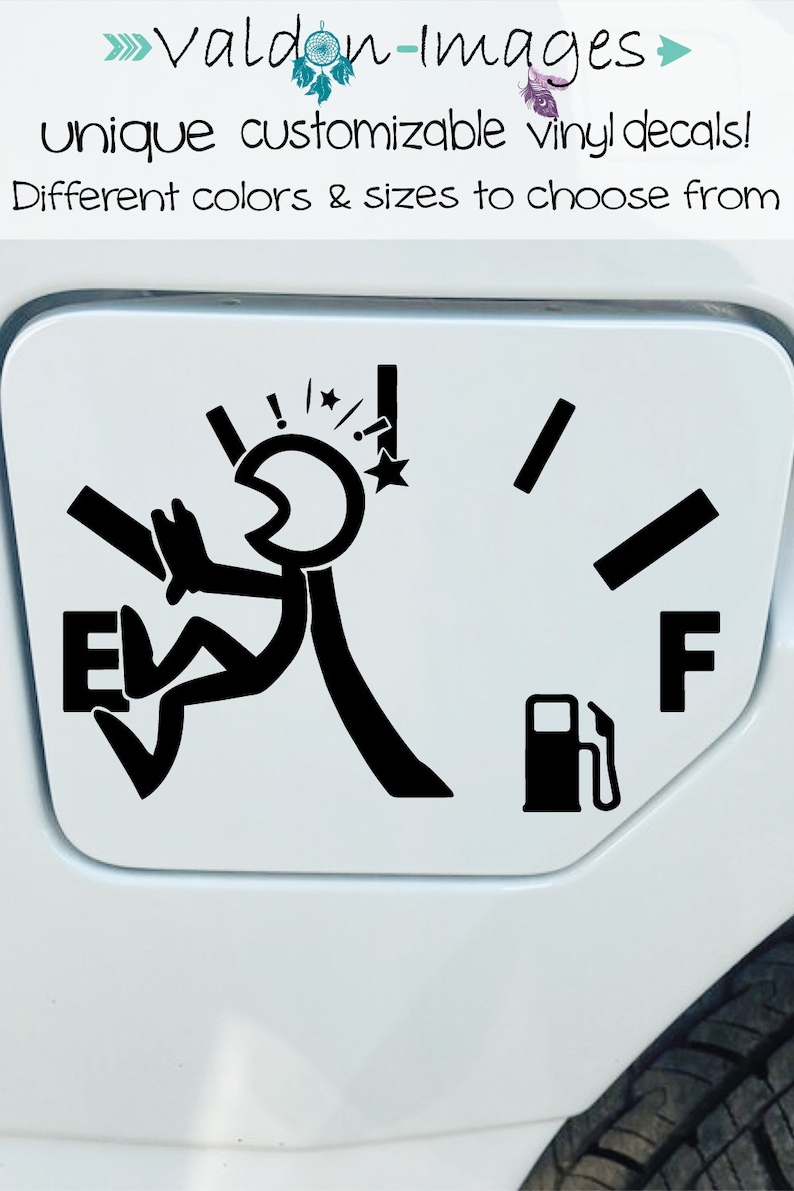 Angry Stick Figure Empty Gas Tank Car Decal Funny Car Decal - Etsy