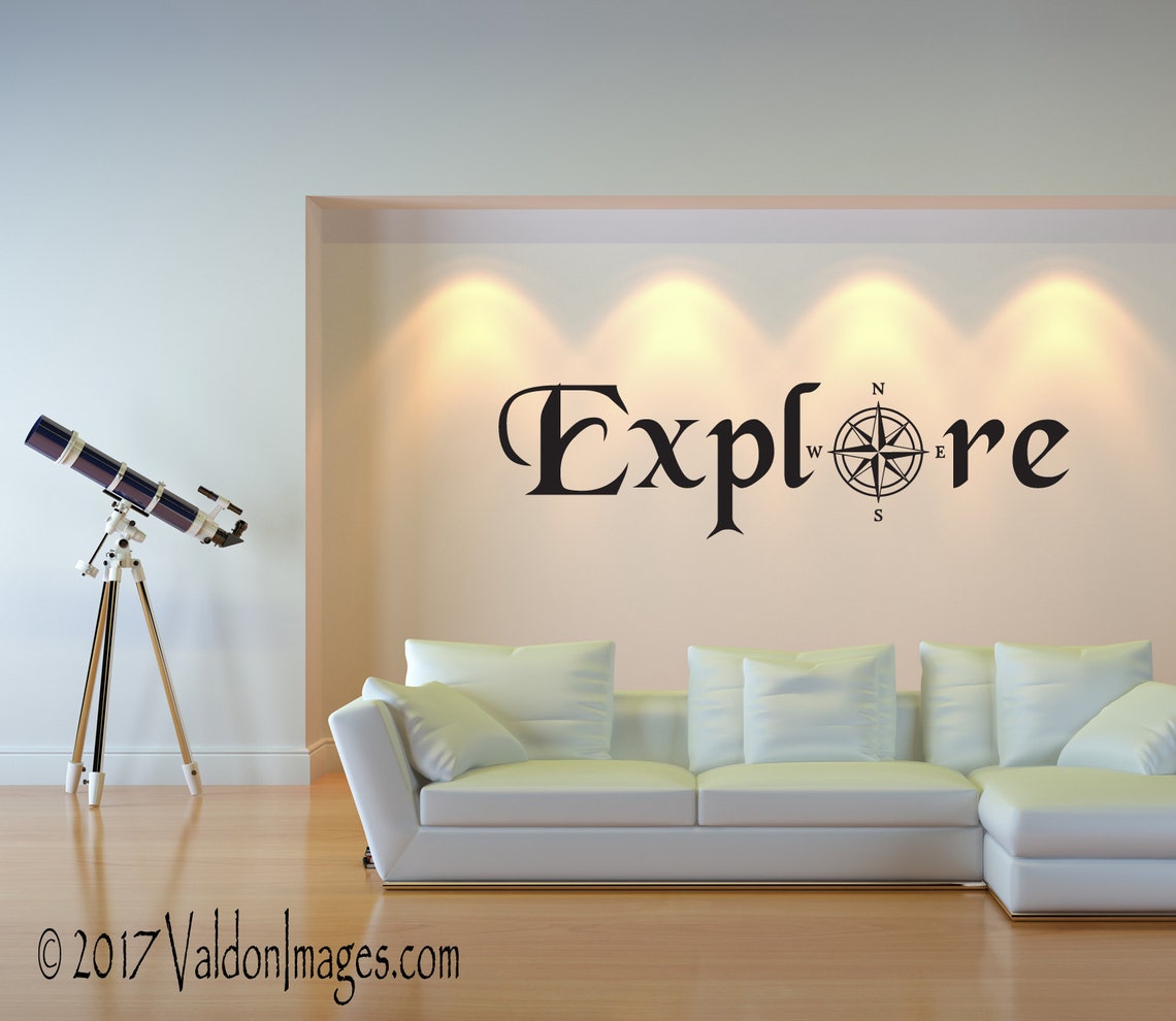 Explore Wall Decal Travel Decor Living Room Decal Travel - Etsy