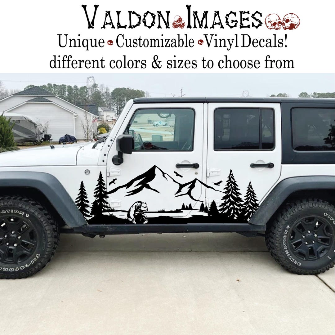 Bear Mountain Forest Universal Full Body Car Decals, Full Side Vinyl ...