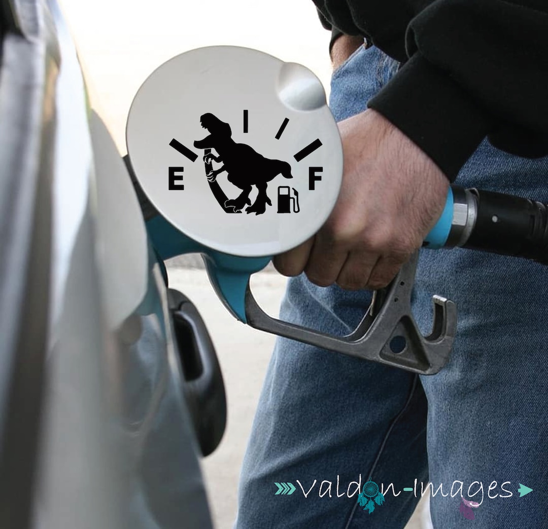 T-rex Empty Gas Tank Car Decal, Funny Car Decal, Dino Laptop Decal ...