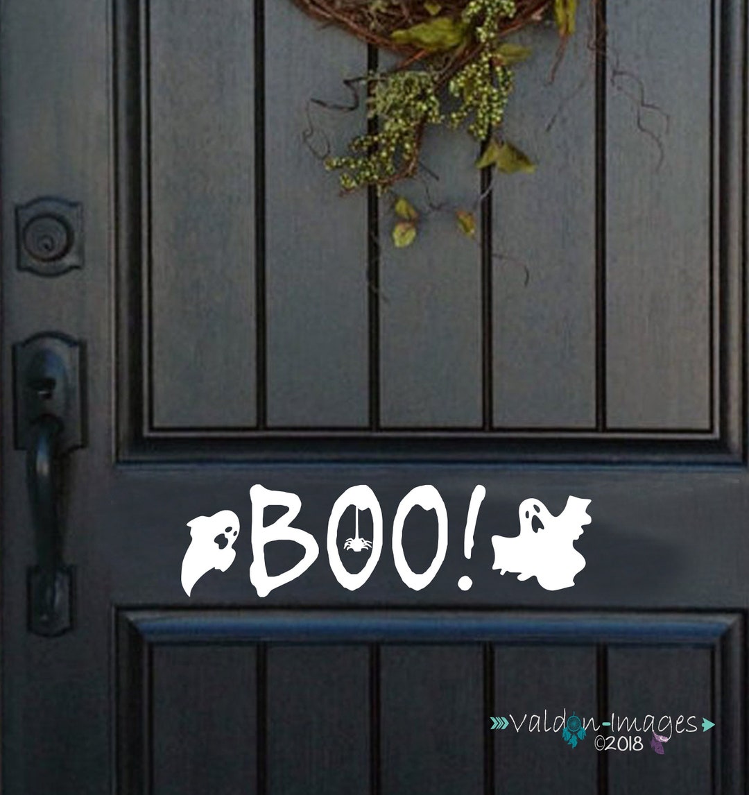 Boo Ghost Door Decal, Halloween Decor, Front Door Sticker, Holiday ...