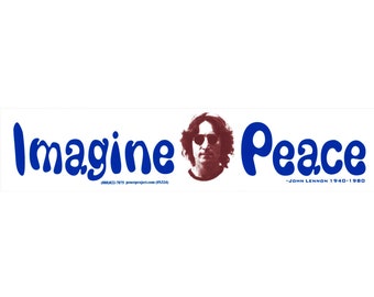 Imagine Peace John Lennon Bumper Sticker / Decal or Magnet | Etsy