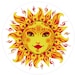 Cheerful Smiling Sun Small Round Sticker Laptop Decal Water Bottle ...