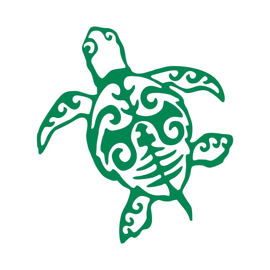 Tribal Turtle Vinyl Decal / Rub on Sticker - 14 Colors Available (4.5 ...