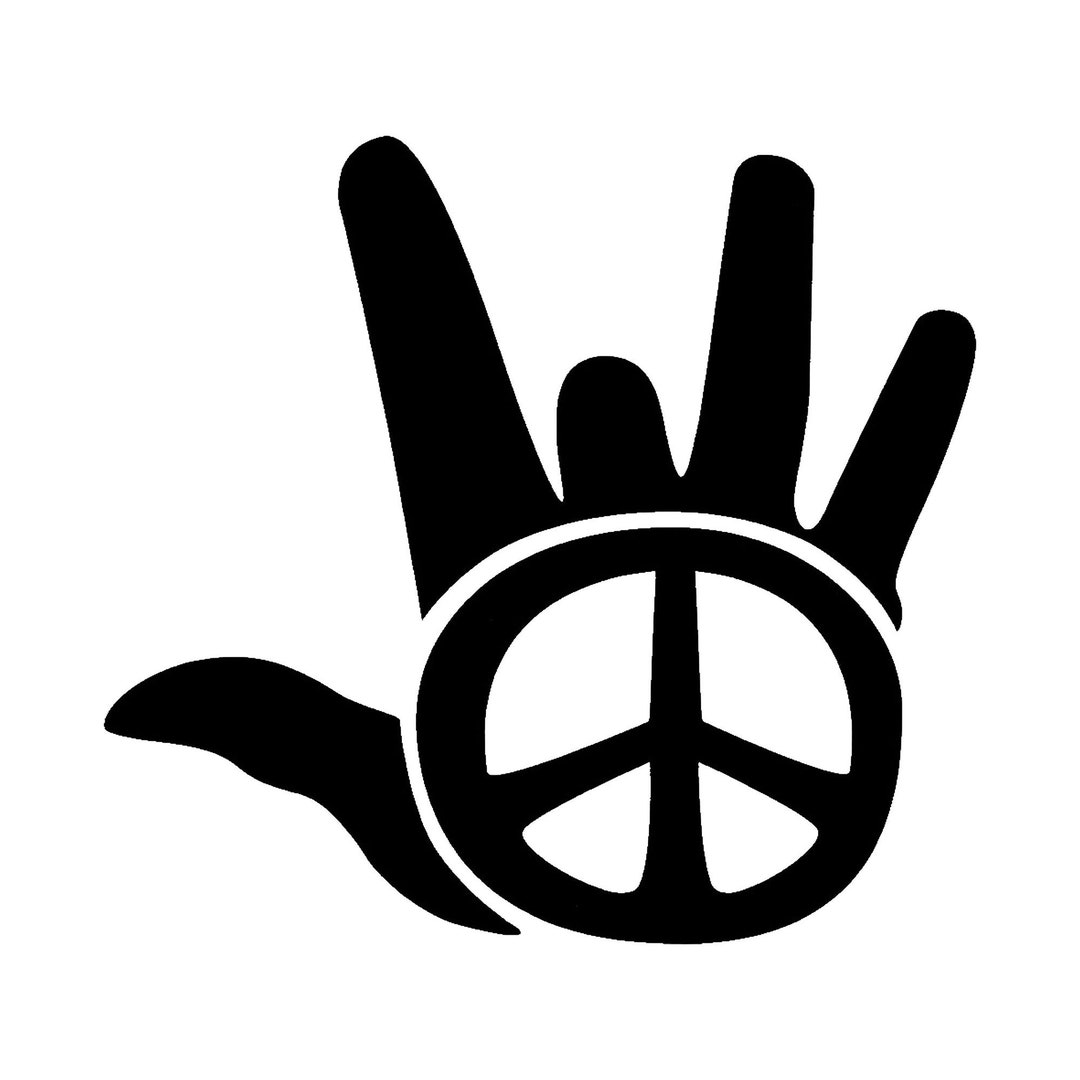 Jerry Garcia Style Hand Holding a Peace Sign Vinyl Decal / Rub on ...