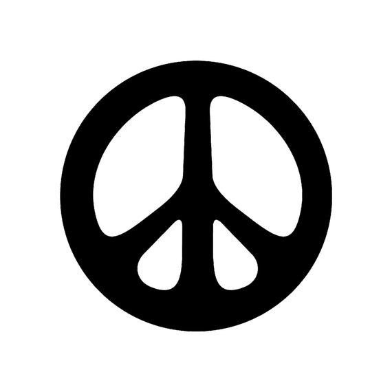 Groovy Peace Sign Vinyl Decal / Rub on Sticker 14 Colors - Etsy