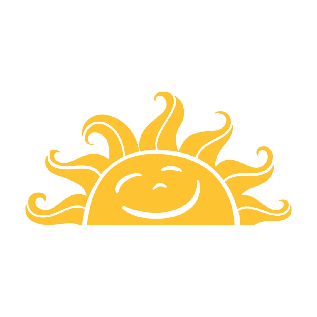 Smiling Sun Vinyl Decal / Rub on Sticker - 14 Colors Available (5.25 ...