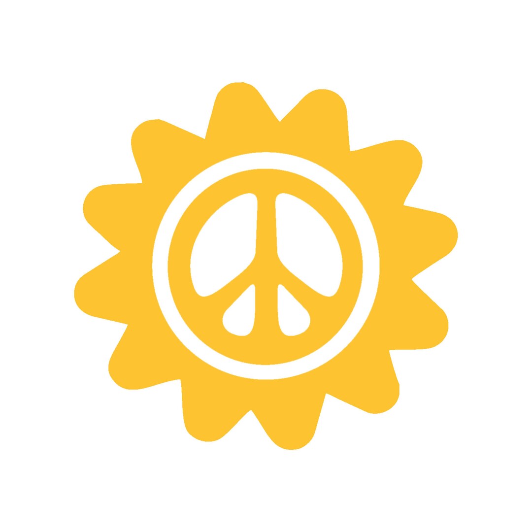 Peace Sign Daisy Peace Symbol Flower Vinyl Decal / Rub on Sticker - 14 ...
