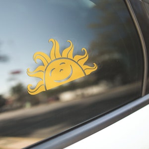 Smiling Sun Vinyl Decal / Rub on Sticker - 14 Colors Available (5.25 ...