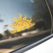 Smiling Sun Vinyl Decal / Rub on Sticker 14 Colors Available 5.25 by 2. ...