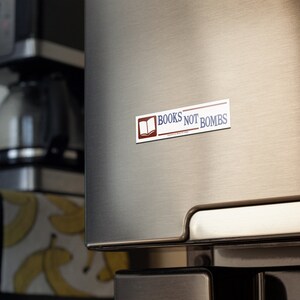 Books Not Bombs - Small Peace and Education Bumper Sticker / Laptop ...